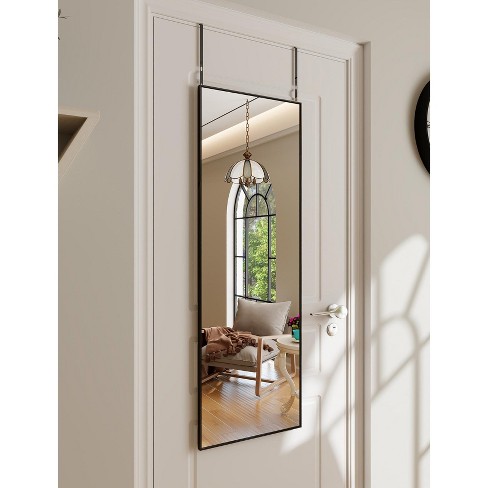 Beautypeak Rectangle Full Length Mirrors 14"x48",black : Target