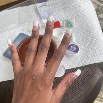 Kiss Acrylic French Manicure Fake Nails Sculpture Kit - Natural - 40ct ...