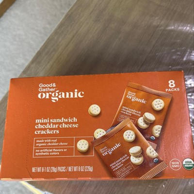 Organic Mini Sandwich Cheddar Cheese Crackers - 8oz/8ct - Good & Gather ...