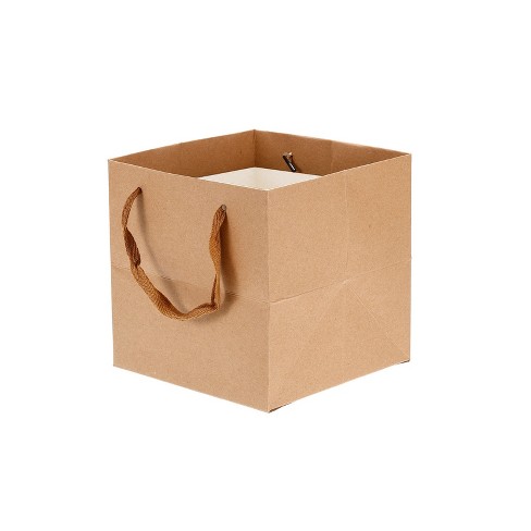Unique Bargains Paper Gift Bag With Handle Storage Bag 11.9x11.9x11.9 ...