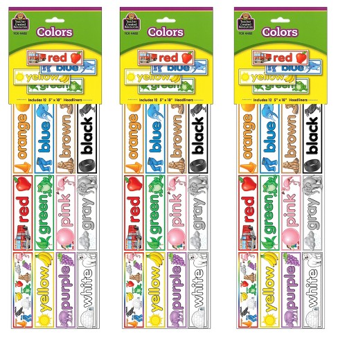 Teacher Created Resources® Colors Headliners, 12 Per Pack, 3 Packs : Target
