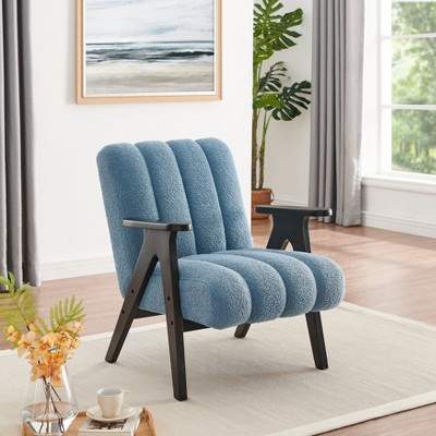 Studio 55d Tilman Blue Fabric Tufted Accent Chair : Target