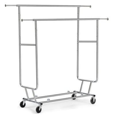 Yaheetech Garment Rack Clothing Rack Adjustable Double Rail Commercial ...