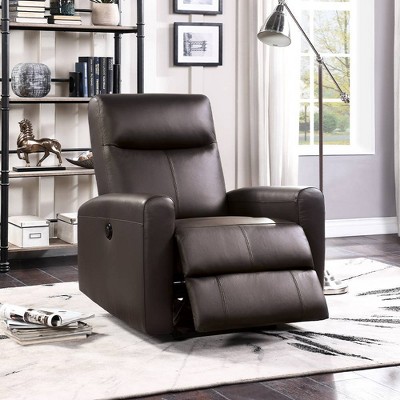 42" Blane Grain Leather Match Power Recliner Brown - Acme Furniture ...