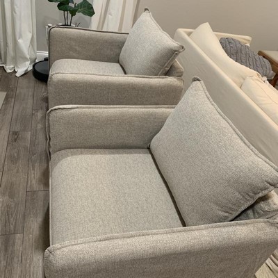Berea Slouchy Lounge Chair With French Seams Linen - Threshold™ : Target