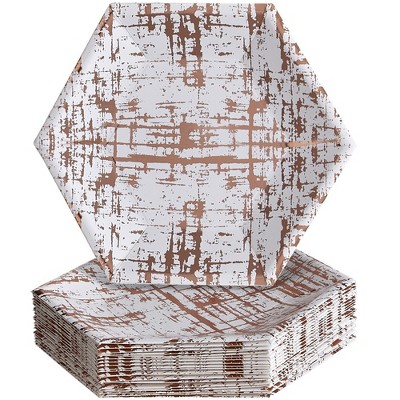 Silver Spoons Elegant Disposable Hexagon Plates For Party, Heavy Duty ...