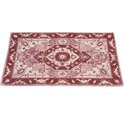 Collections Etc Medallion Center Indoor Cotton Rectangular Area Rug 27 ...