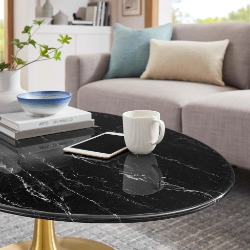 Modway Lippa 48 Oval Artificial Marble Coffee Table : Target