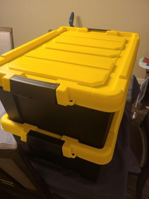 Iris 11.75gal 3pk Heavy Duty Plastic Utility Storage Bin For Garage And ...