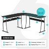 Rif6 L Shaped Modern Computer Home Office Gaming Desk With Keyboard ...