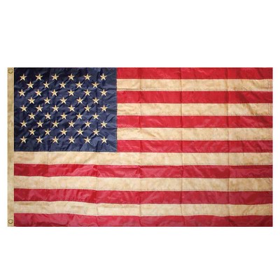 Briarwood Lane Tea Stained American Flag Embroidered Grommet Flag : Target