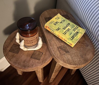 Woodland Tall Carved Wood Table Brown - Threshold™ : Target