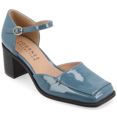Journee Collection Womens Evangeline Square Toe Stacked Heel Pumps, 8 ...