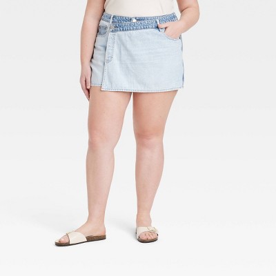 Women's Wrap Denim Skort - Universal Thread™ Light Wash 18 : Target