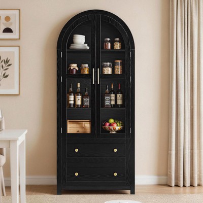 Spruce & Spring 71-Inch Tall Arched Freestanding Kitchen Pantry Storage ...