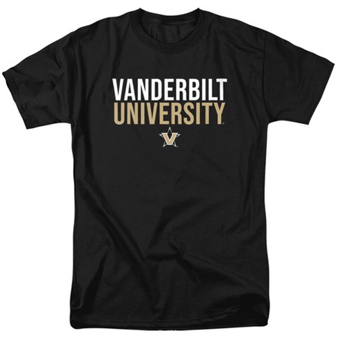 Vanderbilt University Official Stacked Unisex Adult T-shirt, Stacked ...