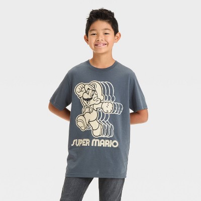 Boy's Nintendo Super Mario Rainbow Stars T-shirt - Navy Blue - Small ...