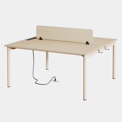 Tribesigns 47-inch Two Person Desk With Partition, Modern Square Double ...