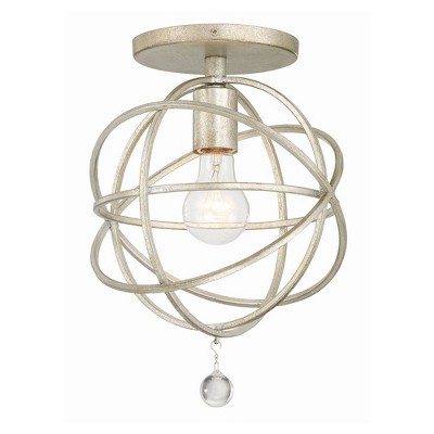 Crystorama Lighting Solaris 1 - Light Flush Mount In Olde Silver : Target
