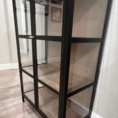 60" Crystal Cove Glass Cabinet Black - Threshold™ Designed With Studio ...