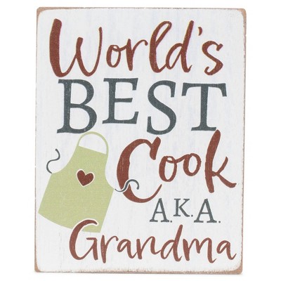 Elanze Designs World's Best Cook A.K.A. Grandma 3 x 4 Distressed White ...