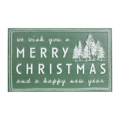 Northlight 19.5" Merry Christmas With Holiday Trees Wall Sign : Target