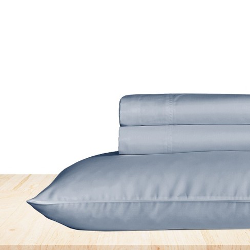 Twin Sheets Set, Gots Certified 100% Organic Cotton Percale, Blue Bed ...