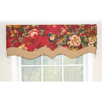 Queensland D-regal 3" Rod Pocket Contrast Fabric Valance 50" X 17" By ...