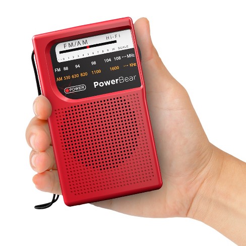Powerbear Portable Radio | Am/fm, 2aa Battery Operated With Long Range ...