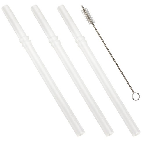 Re-play 3pk Silicone No Pull Out Straws With Brush : Target