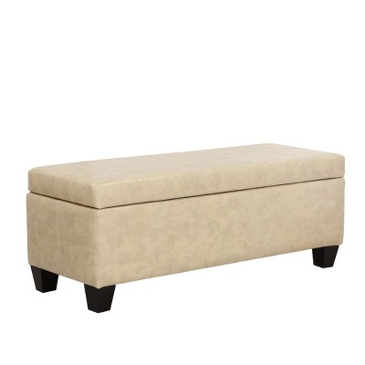 45"ivory Teddy Upholstered Storage Benches,storage Stool Ottoman,fabric ...