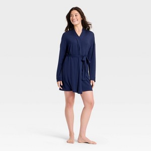 Women's Cloud Knit Robe - Auden™ Navy XS/S : Target