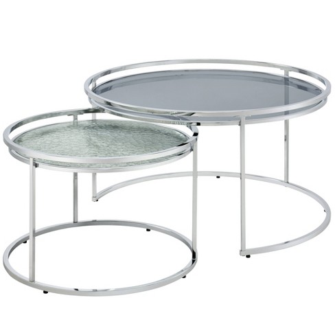 Kmak Contemporary Nesting Tables Chrome/gray - Mibasics : Target