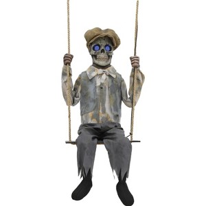 62" Hanging Lightup Animated Swinging Skeleton Boy Decoration : Target