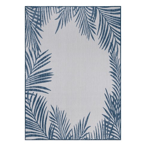 World Rug Gallery Tropical Floral Palm Leaves Textured Flat Weave ...