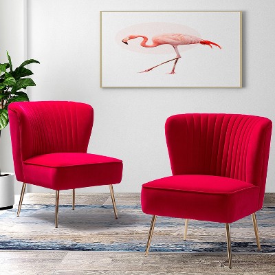 Quentin Velvet Accent Side Chair With Padded Seat Set Of 2 | Karat Home ...