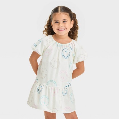 Grayson Mini Toddler Girls' Tiered Gauze Dress - Aop Smile 12m : Target