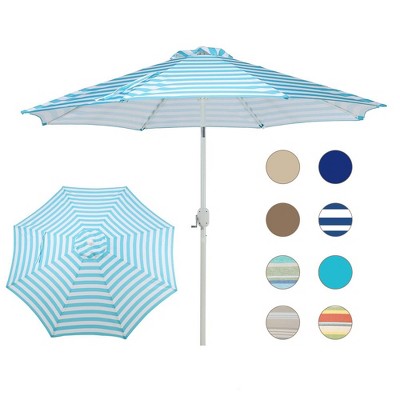 Aoodor 9ft Outdoor Patio Market Striped Umbrella Aluminum Frame With ...