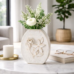 Sagebrook Home Handcrafted Oval Ceramic Table Vase for Home Decor ...