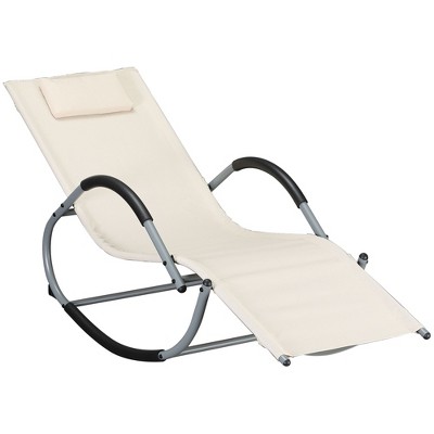 Outsunny Garden Rocking Sun Lounger Outdoor Zero-gravity Reclining ...