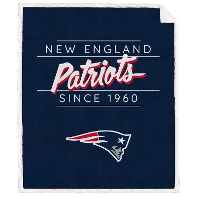 Nfl New England Patriots Legacy Script Faux Shearling Flannel Fleece ...