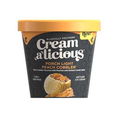 Creamalicious Porch Light Peach Cobbler Ice Cream - 16oz : Target