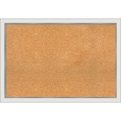 Amanti Art Natural Cork Board Framed Trio White Wash Silver Bulletin ...