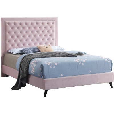 Passion Furniture Suffolk Pink Full Panel Bed : Target
