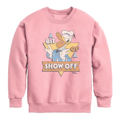 Disney Donald Bit Of A Show Off Graphic Long Sleeve Fleece Sweatshirt ...