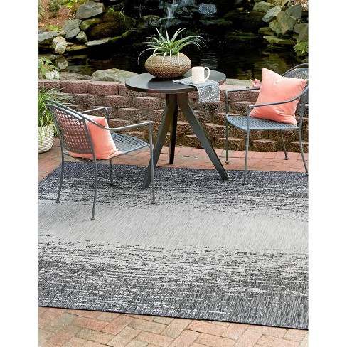 Unique Loom 5' 3 X 5' 3 Square Indoor/outdoor Modern Charcoal Gray Area ...