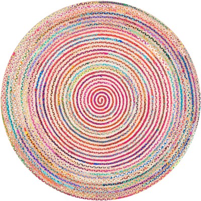 Cape Cod Cap251 Hand Woven Area Rug - Natural/multi - 9' Round ...