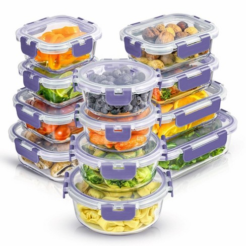 Joyful By Joyjolt 24 Piece Glass Storage Containers With Leakproof Lids ...
