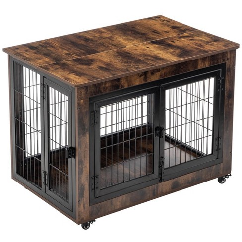 Dog Crate Furniture, Large Dog Kennel, 43"wooden Pet Furniture With ...