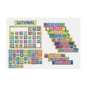Color My World Spanish Classroom Calendar Bulletin Board Set - 83 Pc ...